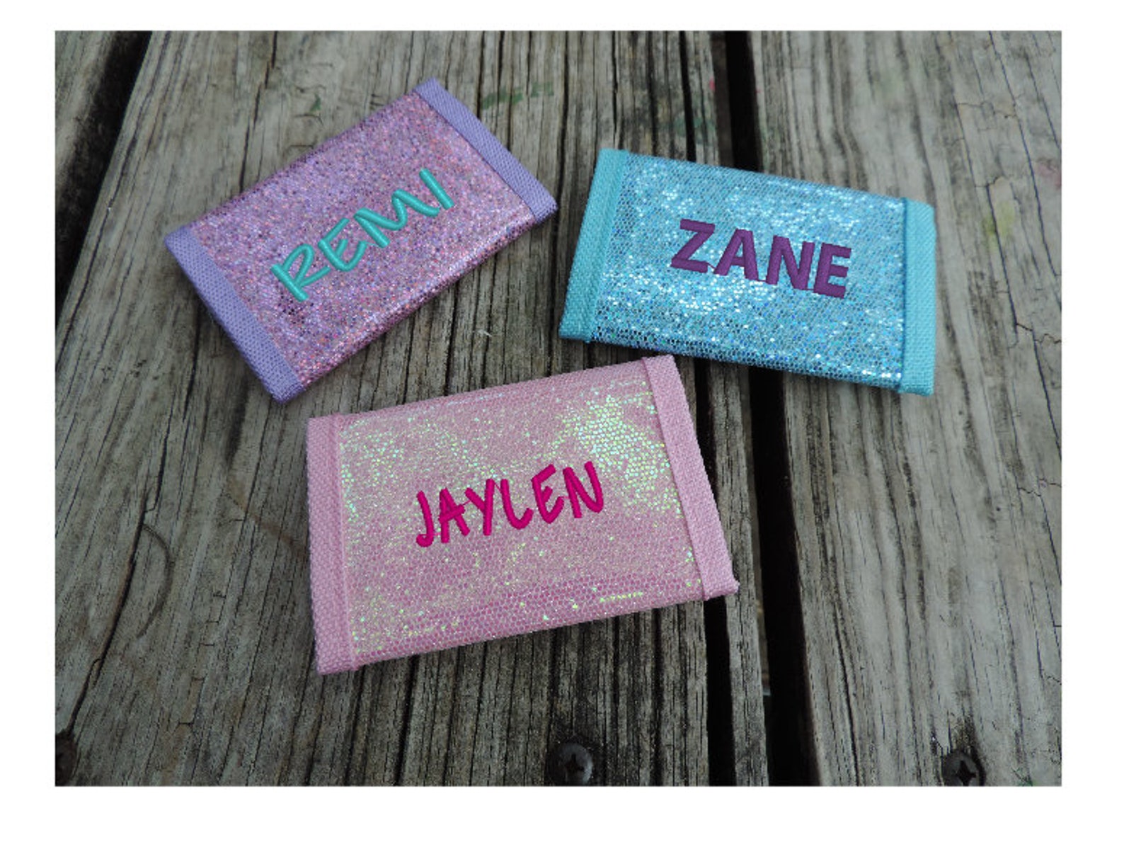 KIDS PERSONALIZED WALLETS Embroidered Nylon Trifold Camo and - Etsy