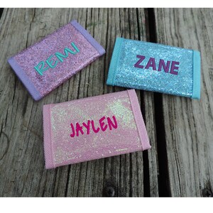 KIDS PERSONALIZED WALLETS - Embroidered Nylon Trifold Camo and Sports ...
