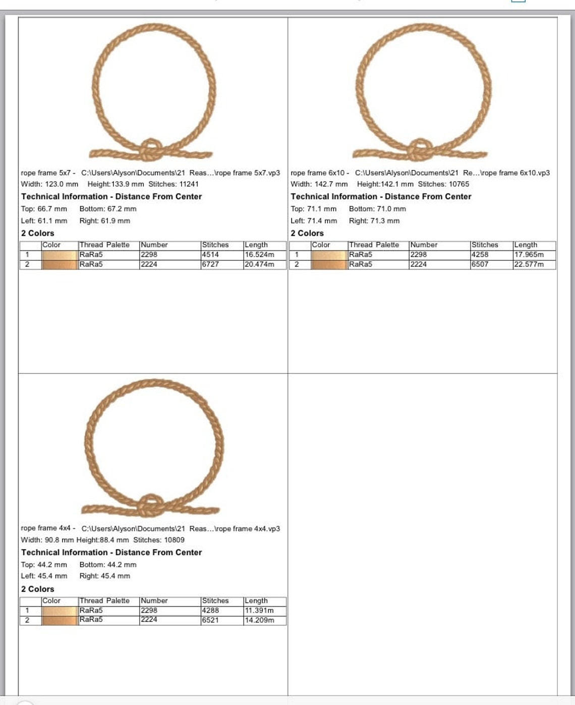 Rope Frame Border Machine Embroidery Design Country Western | Etsy UK