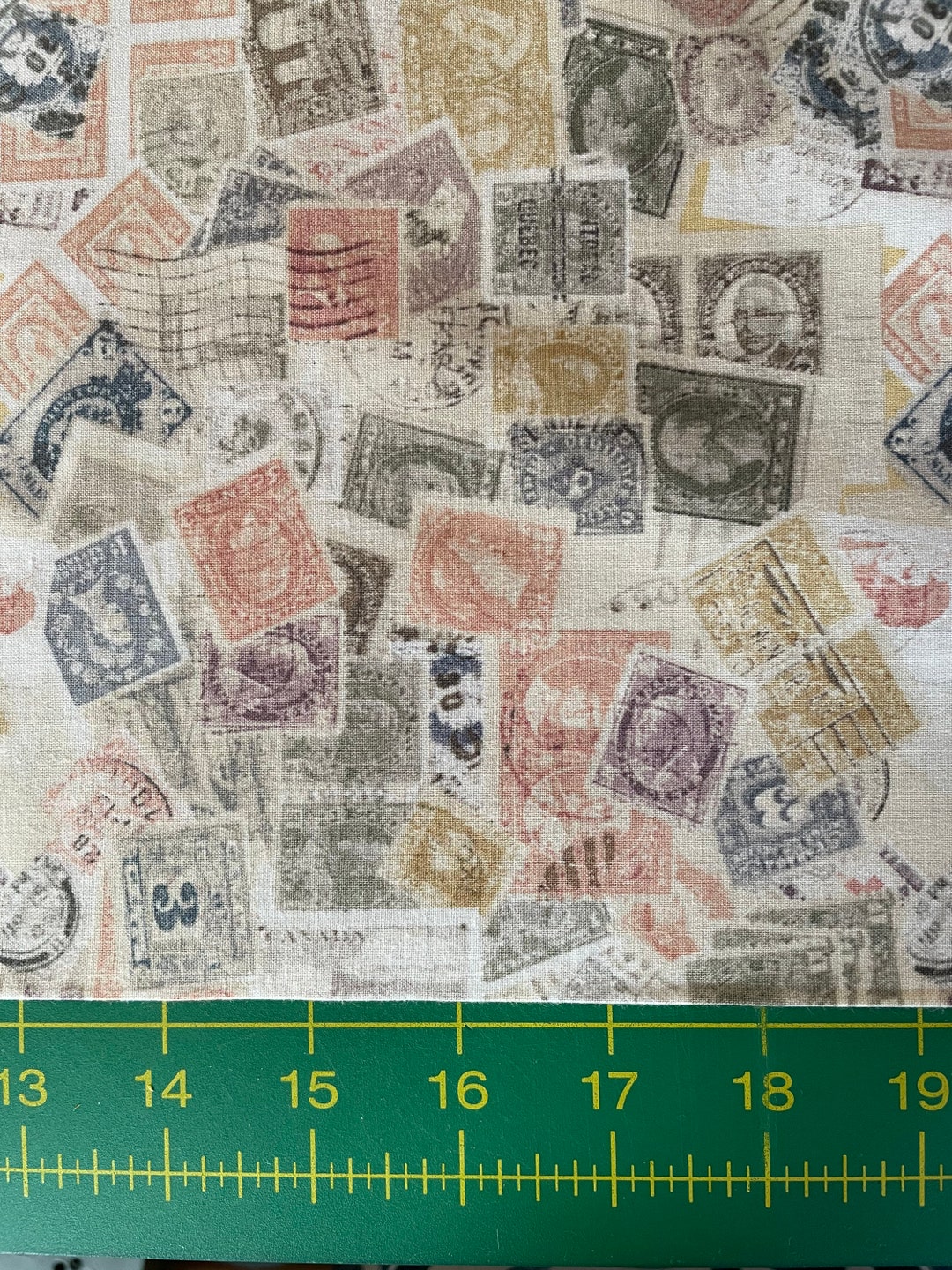 Postage Stamp Fabric 100% Cotton Fabric - Low Key by Clothworks Y3481 ...