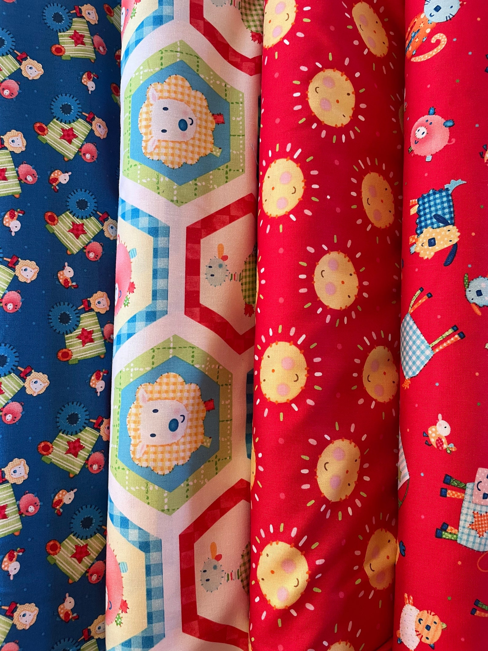 Little Red Barn Fabric by Studio E Sun Horses Trains - Etsy