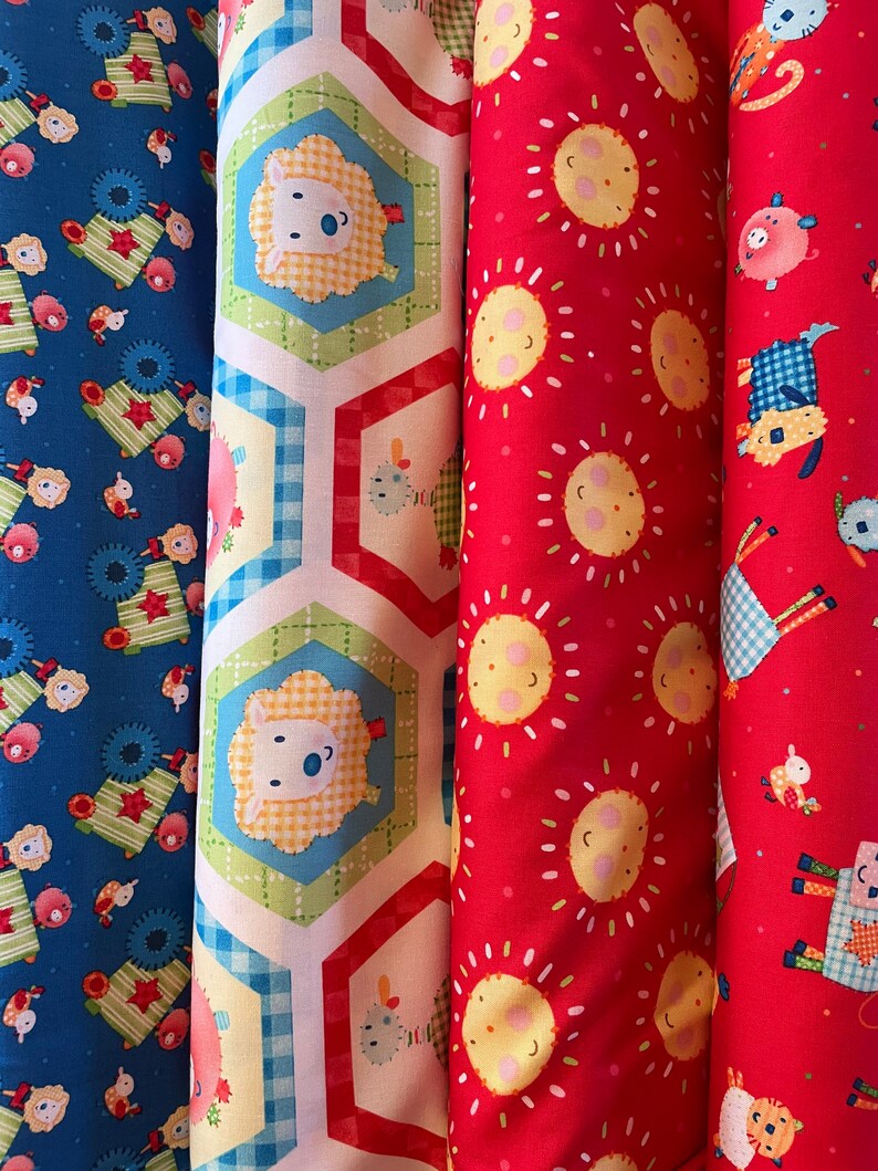 Little Red Barn Fabric by Studio E Sun Horses Trains - Etsy
