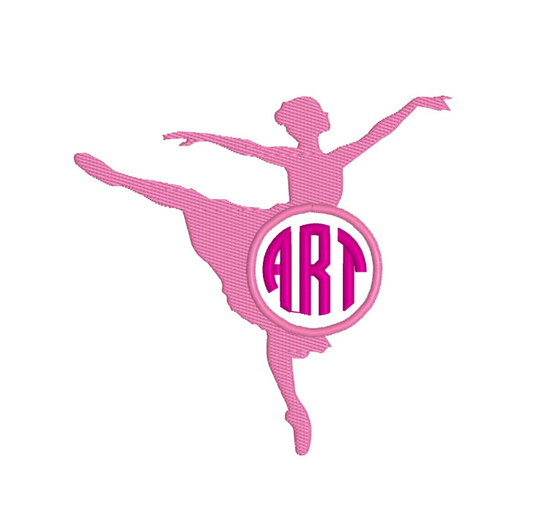 BUY 2 GET 1 FREE - Ballerina Monogram Frame Machine Embroidery Design ...