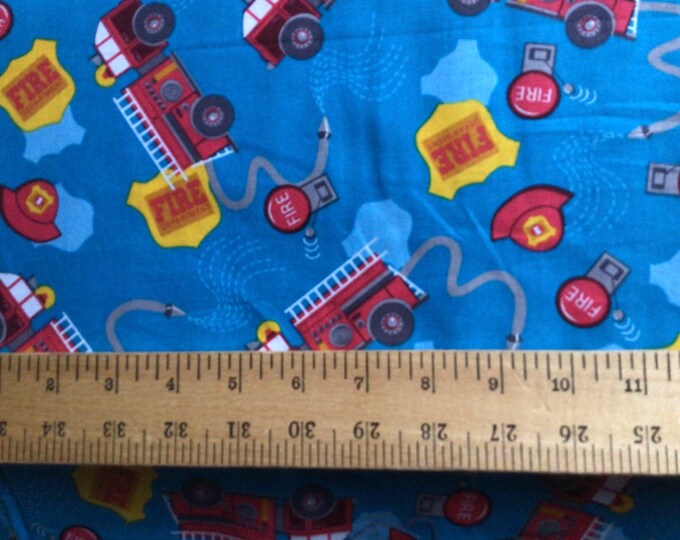 Firetruck Fabric Panel, Fire Truck Cotton Panel Quilting Fire Rescue ...