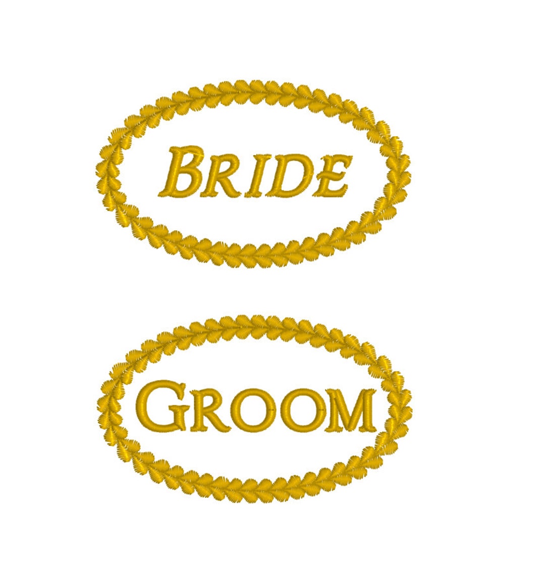 Heart Rope Oval Frame Bride and Groom Machine Embroidery Design 4x4 Set ...