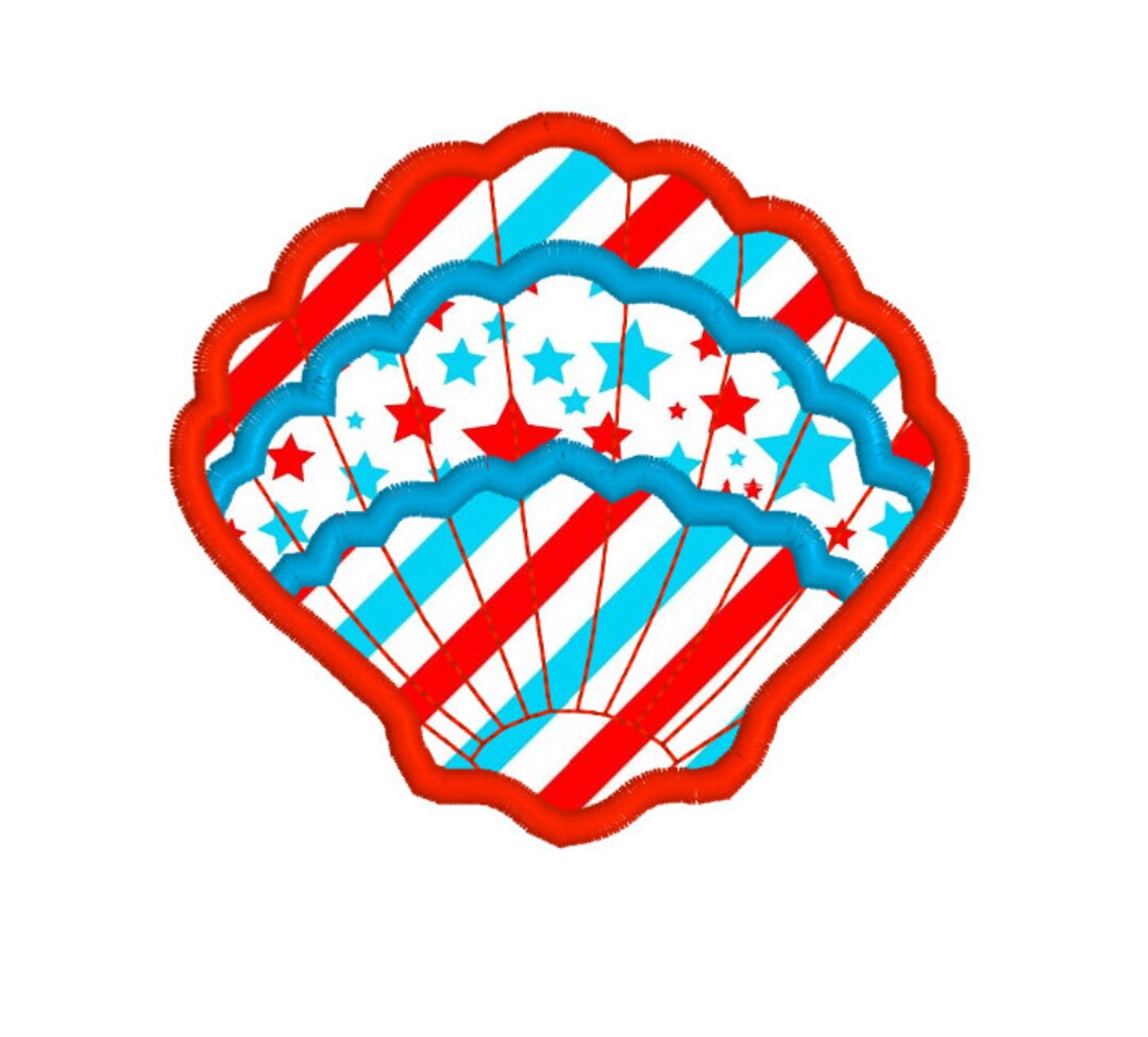 BUY 2, GET 1 FREE Shell Applique Machine Embroidery Design in 3 Sizes ...