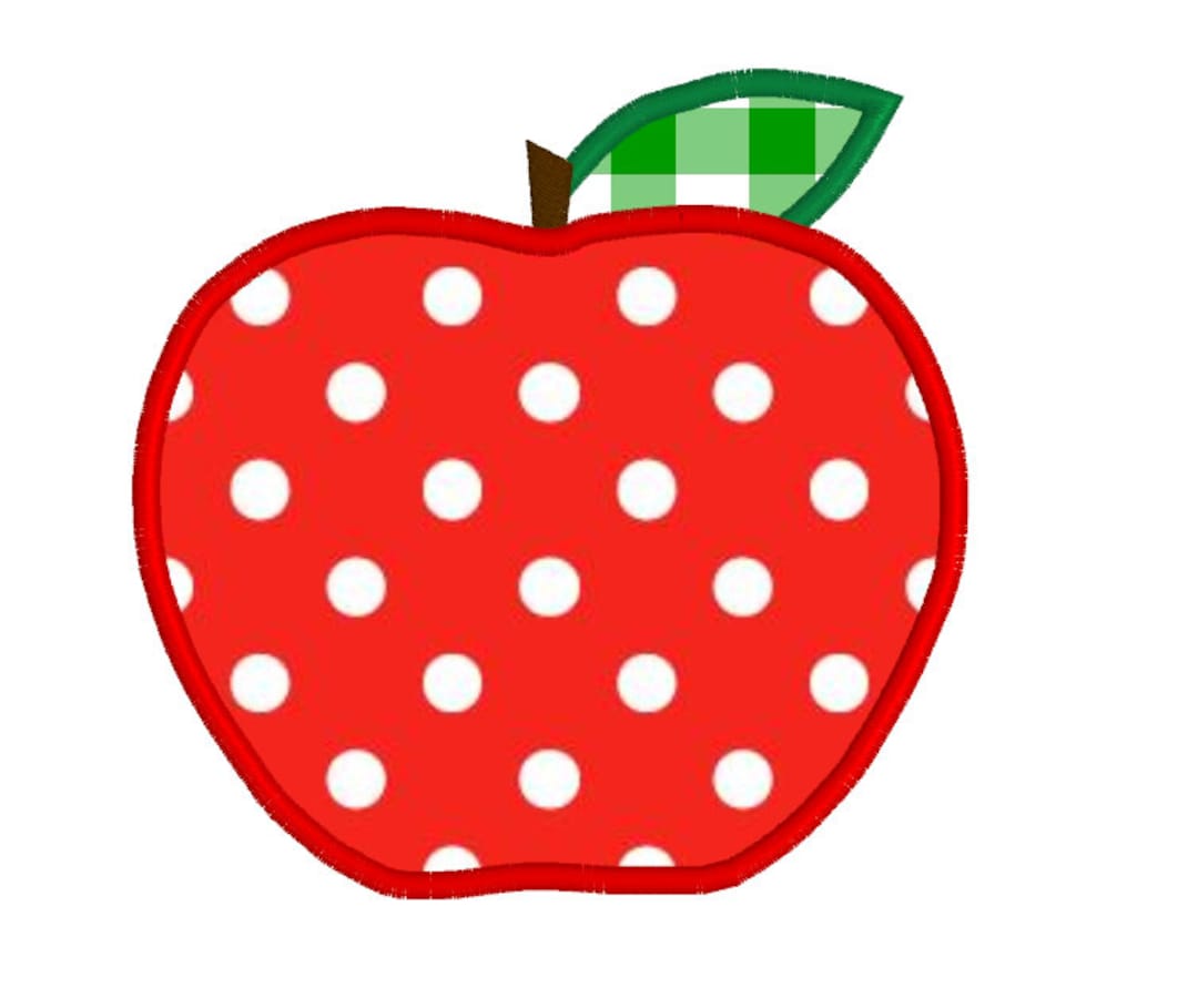 BUY 2, GET 1 FREE - Apple Applique Machine Embroidery Design - Back to ...