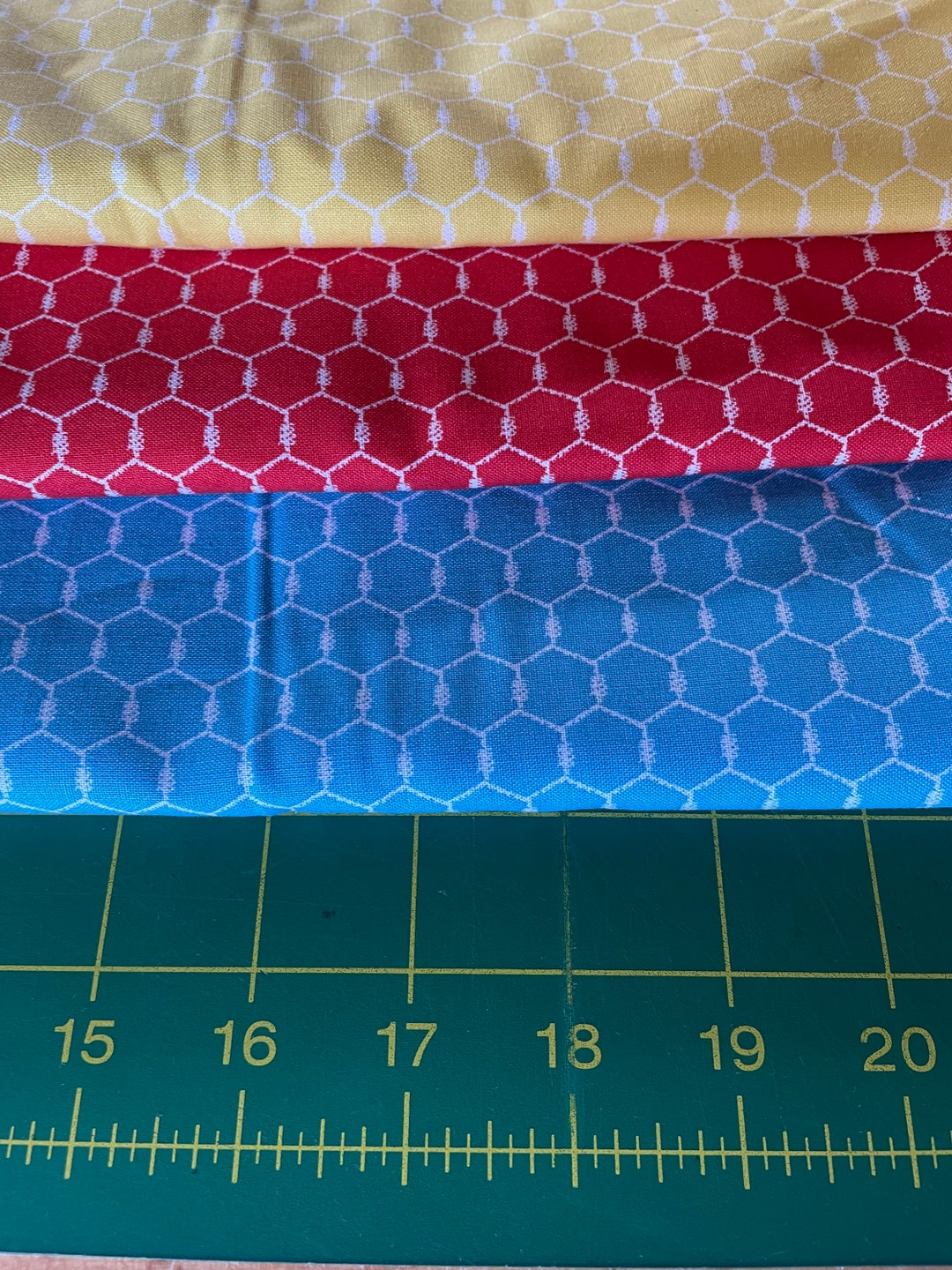 Chicken Wire Fabric Red, Yellow, Blue Coloring on the Farm Print by ...
