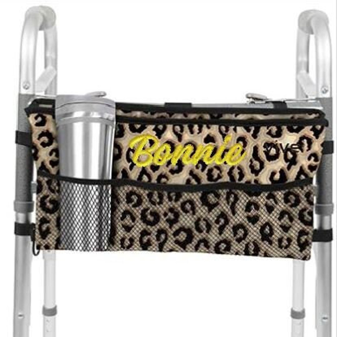 Wheelchair Bag Tote, Leopard Print, Gift Personalized With Embroidery ...