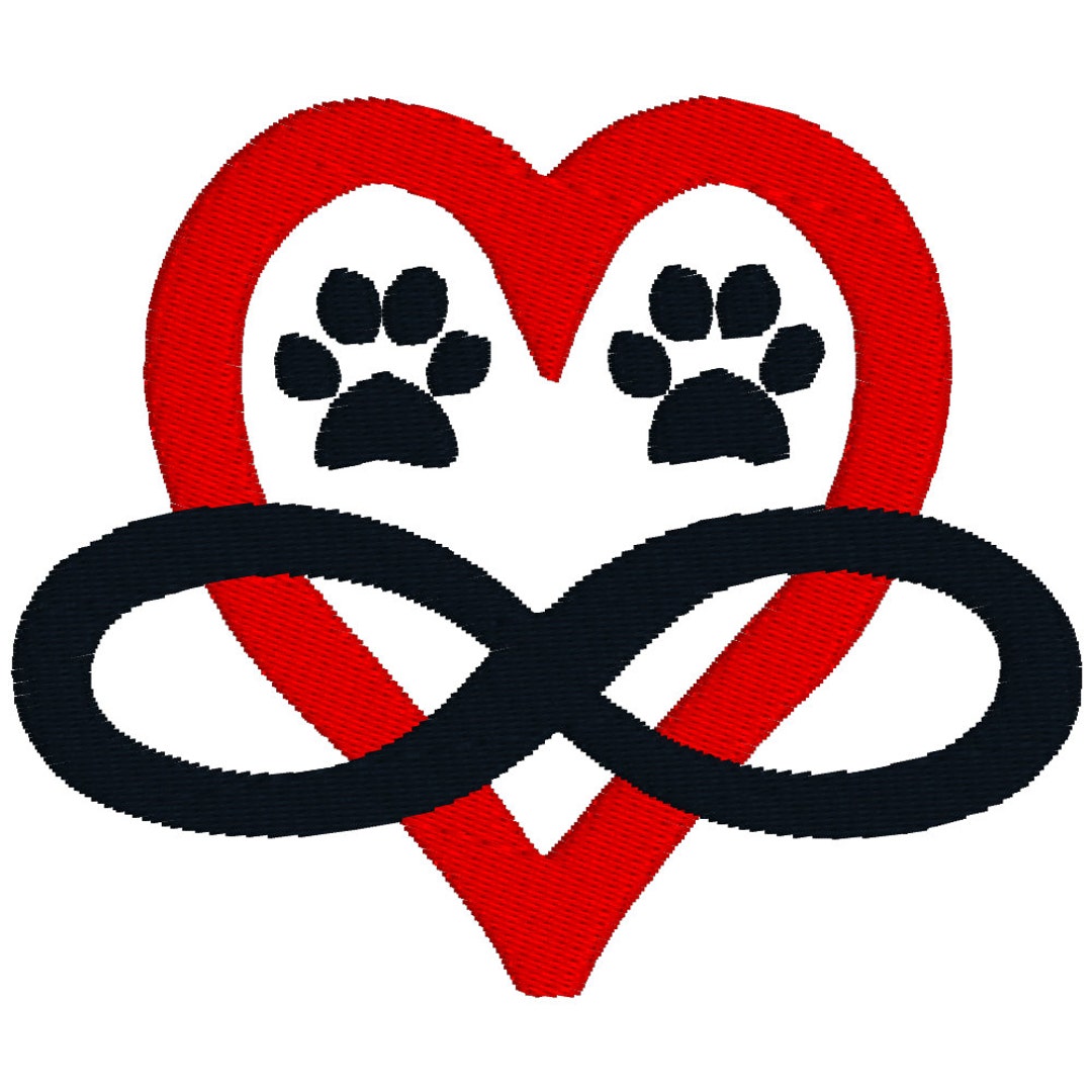 BUY 2 GET 1 FREE Infinity Paw Print Machine Embroidery - Etsy