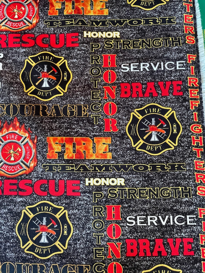 First Responder Fabric Fireman Rescue Firefighter Fabric - Etsy