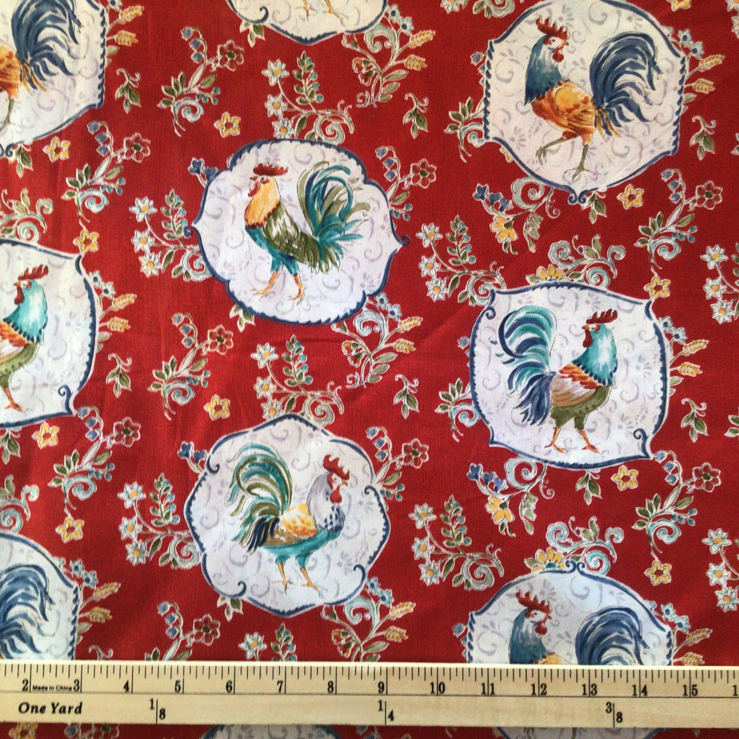 Red Rooster Fabric 100% Cotton - Quilters Cotton - Country, Farm - Etsy