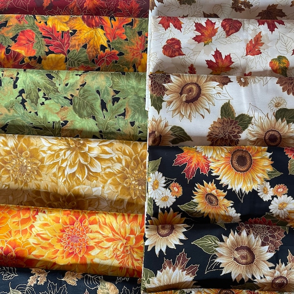 Robert Kaufman Autumn Bouquet Fabric - Etsy