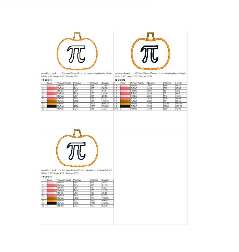 BUY2GET1FREE - Pumpkin Pi Applique Machine Embroidery Design in 3 Sizes ...
