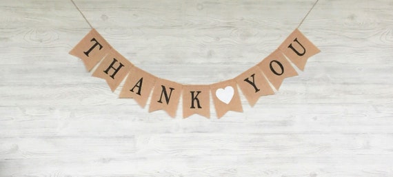 Thank You Banner Thank You Burlap Banner Thank You | Etsy