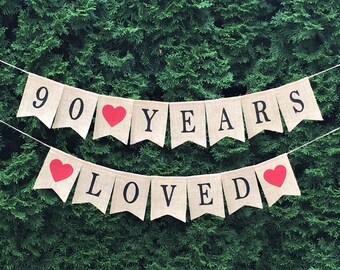 90th Birthday Banner - Etsy