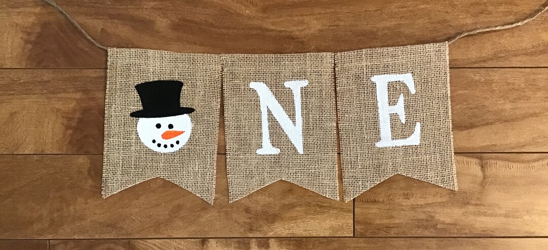 Snowman One Banner, One Banner, One Burlap Banner, Snowman Highchair ...