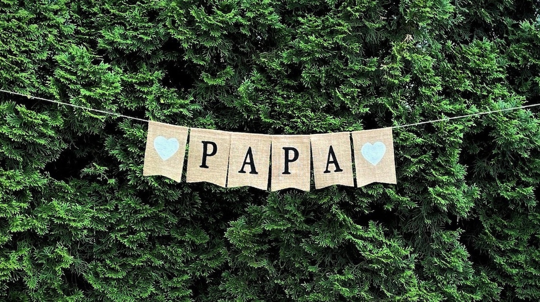 Father's Day Banner, Papa Banner, Dad Banner, Fathers Day Burlap Banner ...