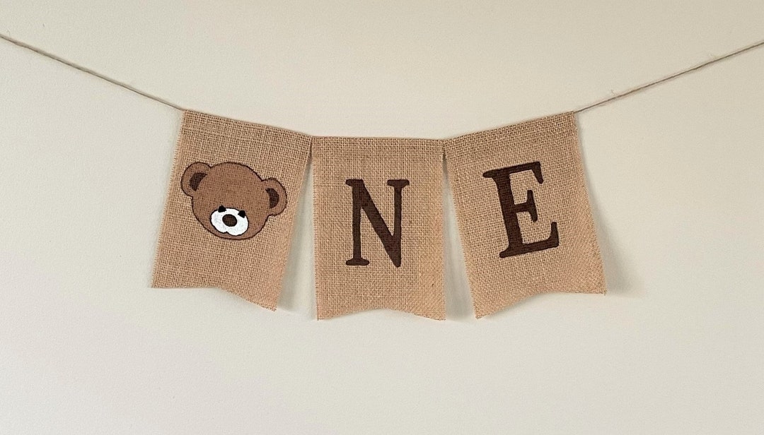 Teddy Bear One Banner, Teddy Bear 1st Birthday, Teddy Bear Highchair ...
