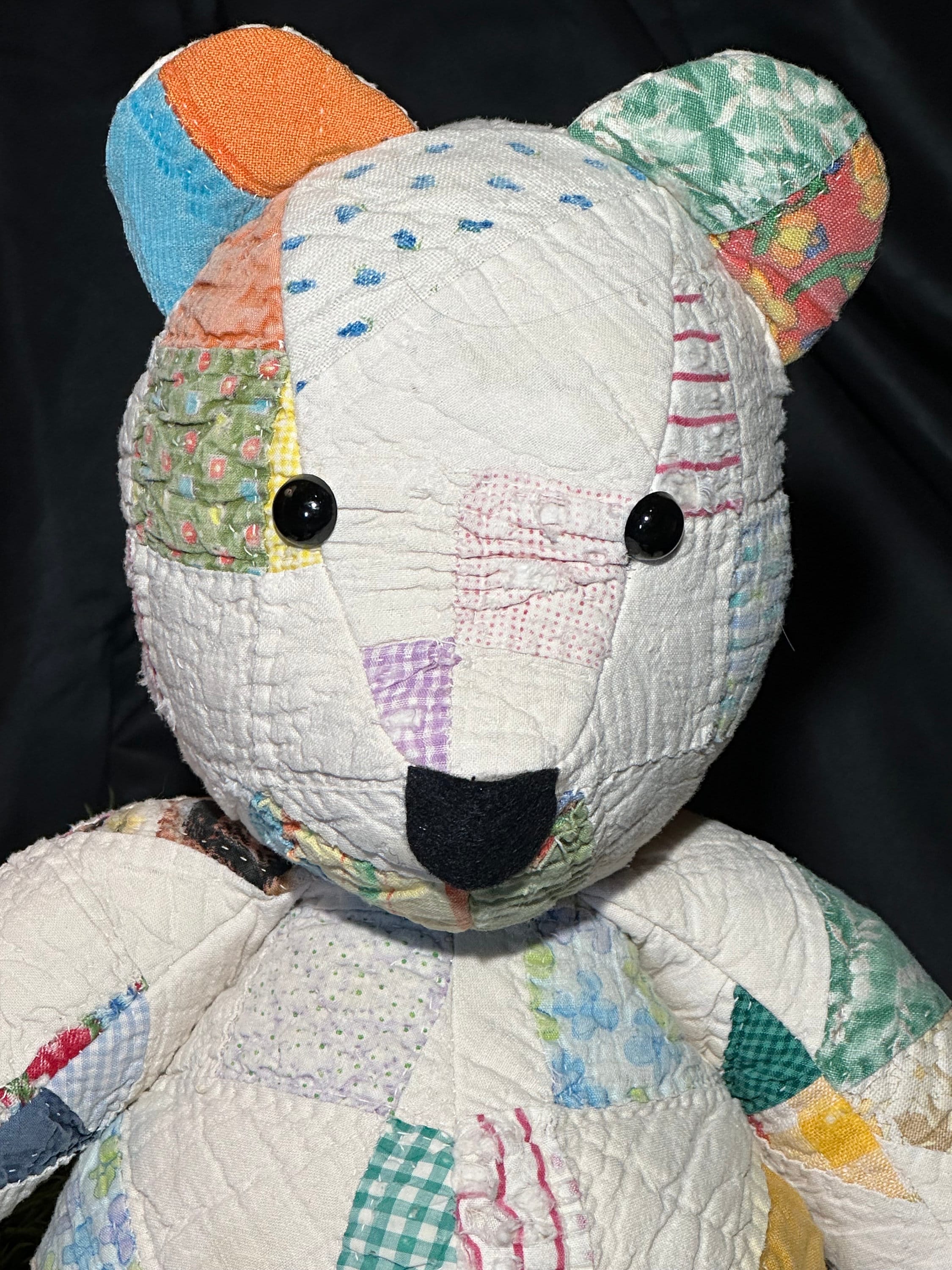 Vintage Quilted Teddy Bear - Etsy