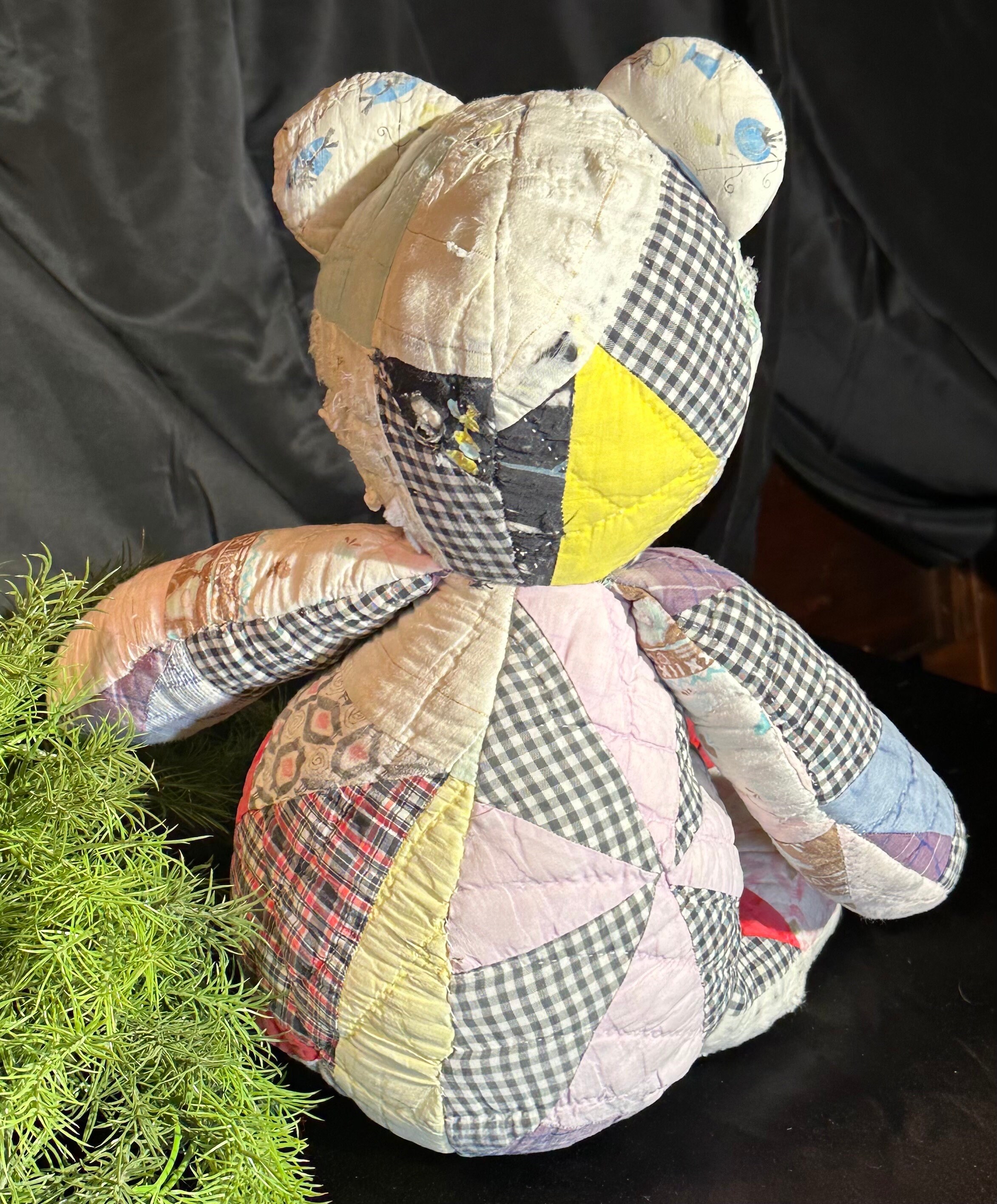 Vintage Quilted Teddy Bear - Etsy