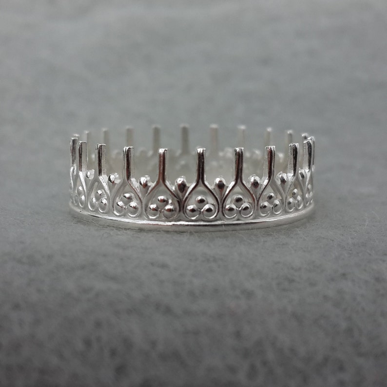 Sterling Princess Ring stacking crown 925 silver ring | Etsy