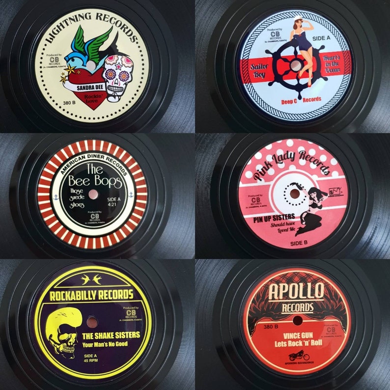 Mini Record Vinyl Decoration Wedding Name Card Coaster Magnet | Etsy