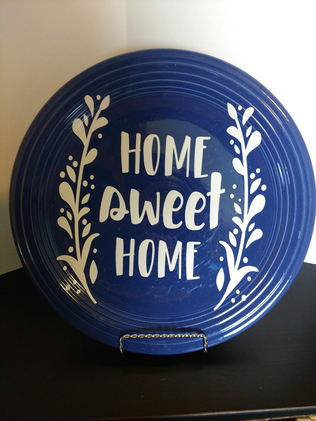 Large Decorative Blue Plate Home Sweet Home - Etsy