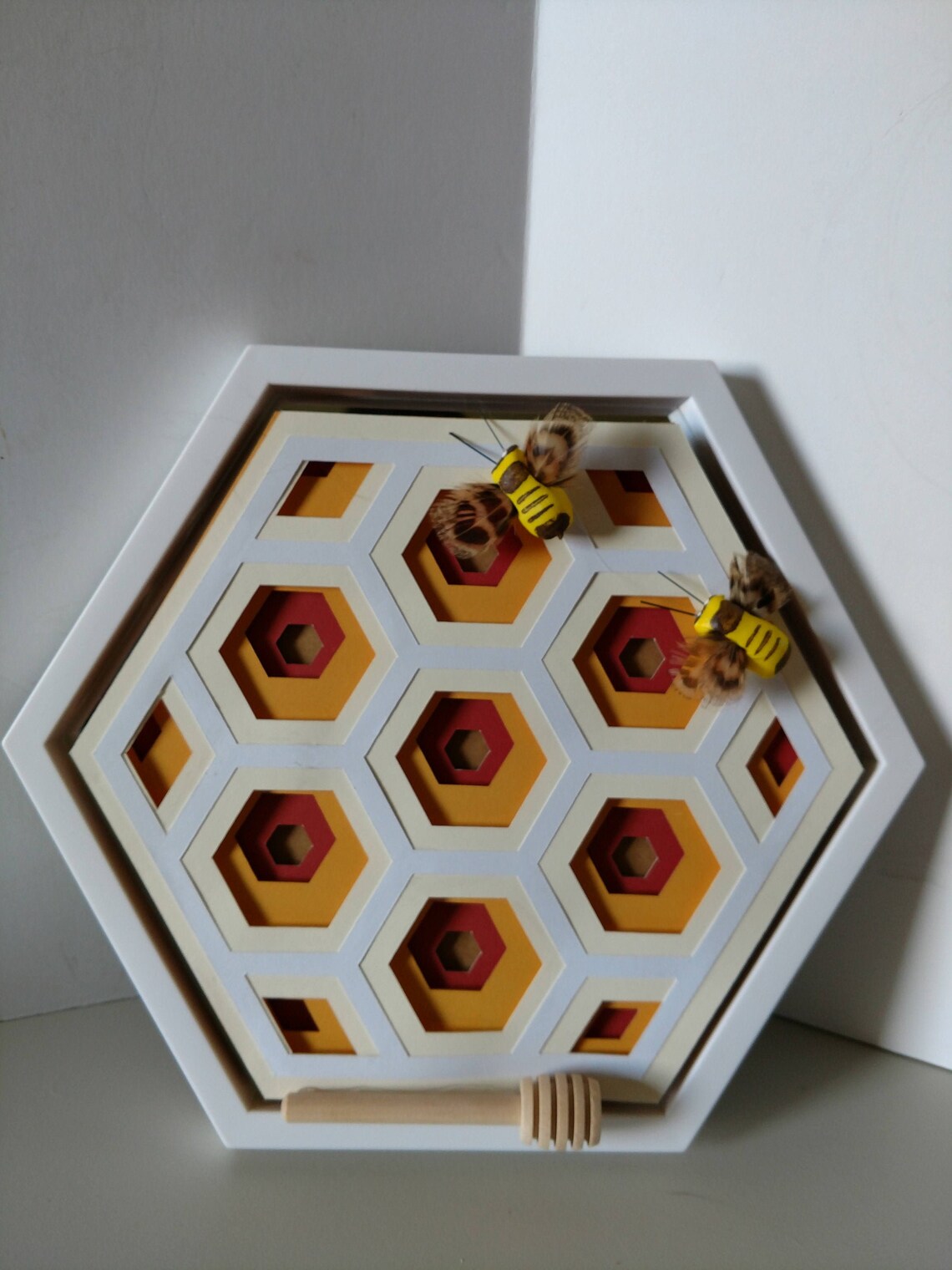 Bees and Honeycomb Hexagon Wall Hanging - Etsy