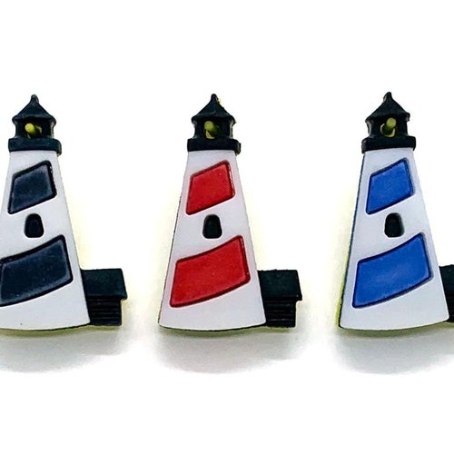 Lighthouse Buttons Galore Red Black Blue Color Choice 3D Light - Etsy