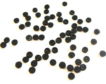 Micro Mini Round Black Buttons, 4mm - Etsy