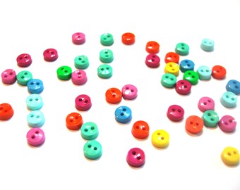 6MM Mini Round NATURAL Buttons Collection Neutral 1/4 Sold by Weight ...