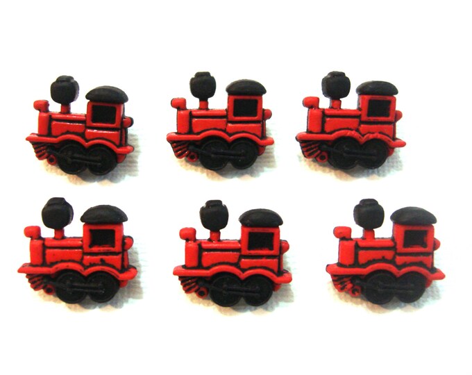 Red Train Buttons Things That Go Zoom Shank Back Jesse James - Etsy