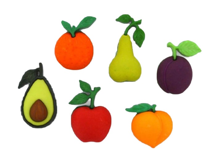 Farm Fresh Fruit Button Collection Set of 6 Shank Back Jesse - Etsy