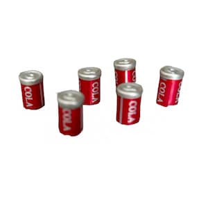 Miniature Cola Pop Cans Soda Set of 6 Dollhouse Food Kitchen Home Decor ...