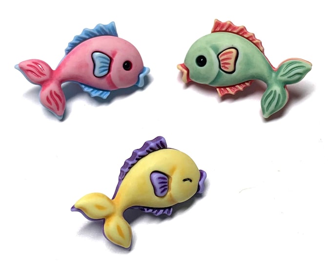 Tropical Fish Buttons Galore Collection Shank Back Multi Fish - 1182 H ...