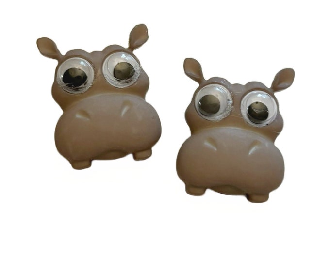 Hippo Buttons Life's A Zoo Shank Flat Back Choice Google Eyed Animal ...