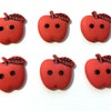 5 Red Plaid Apple Buttons, Apple Buttons, Plaid Buttons, Apple Craft ...