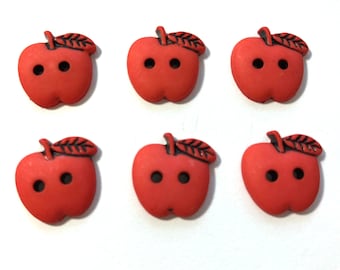 Red Apple Buttons | Etsy