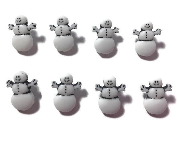 Micro Mini Winter Snowman Buttons Christmas Miniatures Shank Flat Back ...
