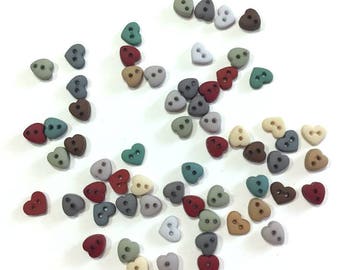 Tiny heart buttons | Etsy