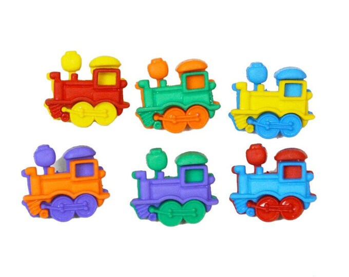 Train Buttons Collection Choo Choos Set of 6 Shank Back Jesse James ...