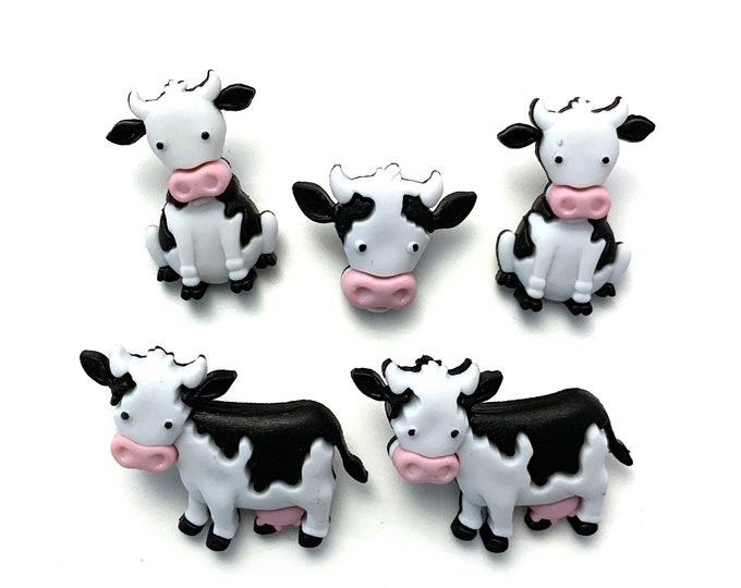 Cow Buttons Collection Mooove It Set of 5 Shank Back Jesse - Etsy