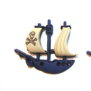 Pirates Ship Embellishments Blue Flat Back Craft Supply by Jesse James ...
