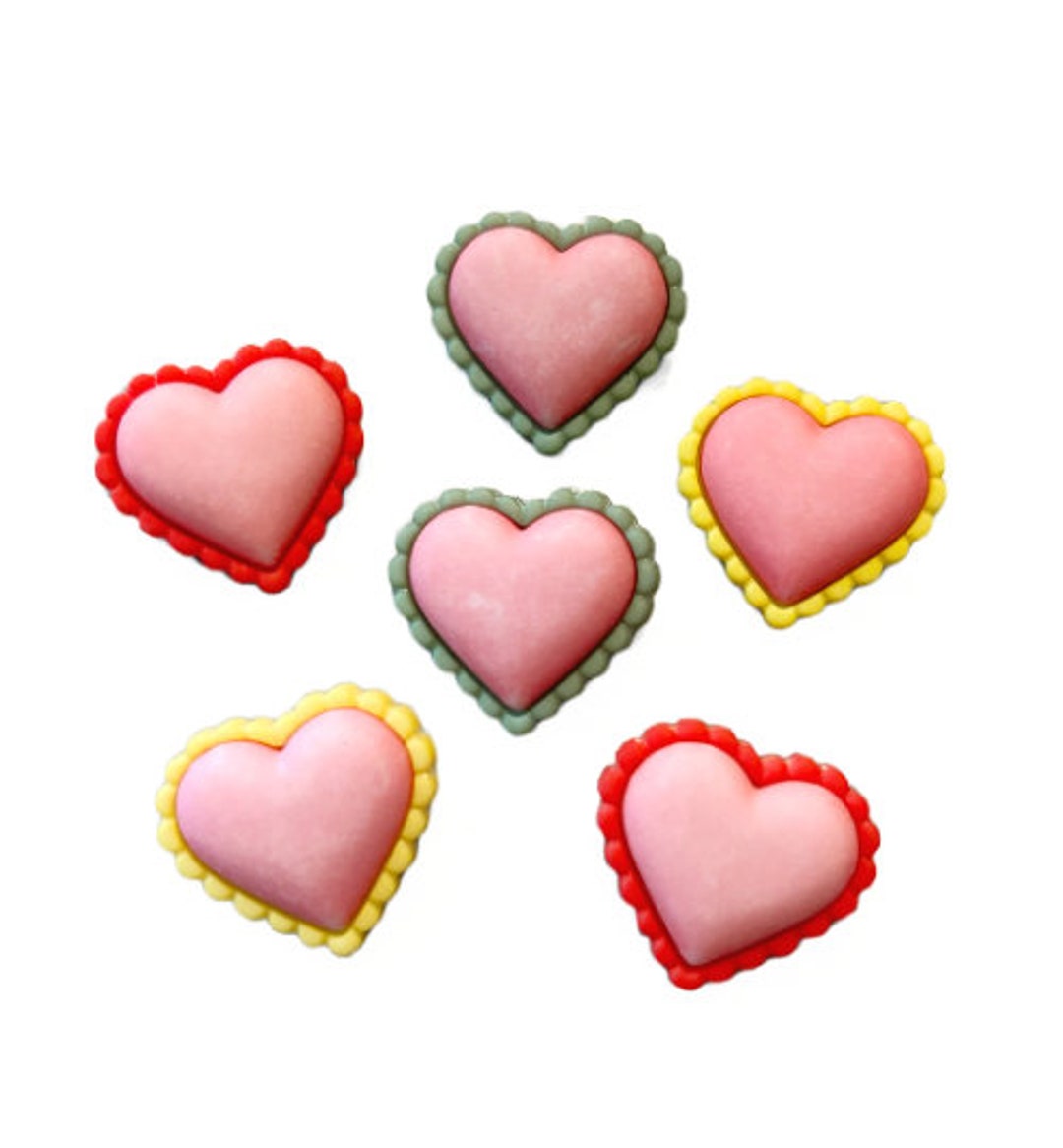Heart Buttons Galore Collection 3D Shank Back - 1070 A - Etsy