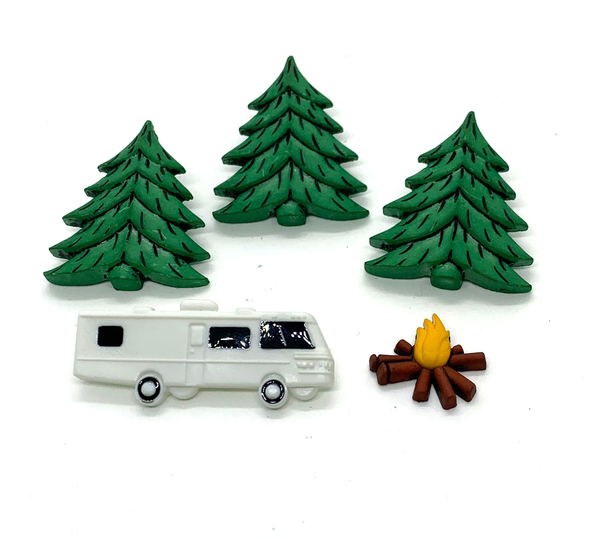 Camping Buttons Collection Set of 5 Shank & Flat Back RV Trees - Etsy