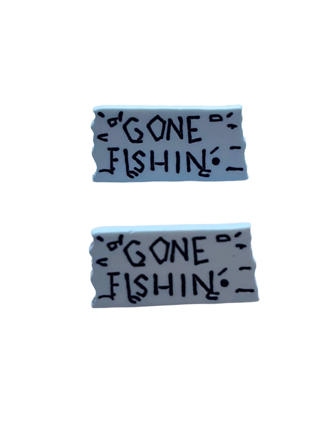 Fishing Sign Buttons Galore GONE FISHIN' Shank Flat Back Choice Shades ...