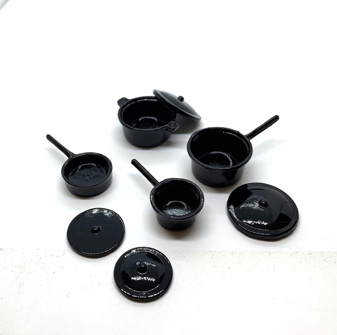Miniature Stovetop Cookware Collection Silver or Black Choice - Etsy