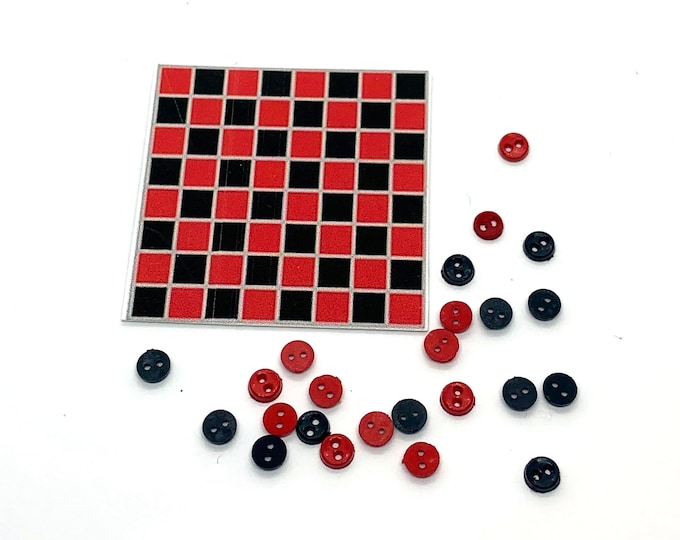 Miniature Checkers Game Board Collection With Checker Pieces | Etsy