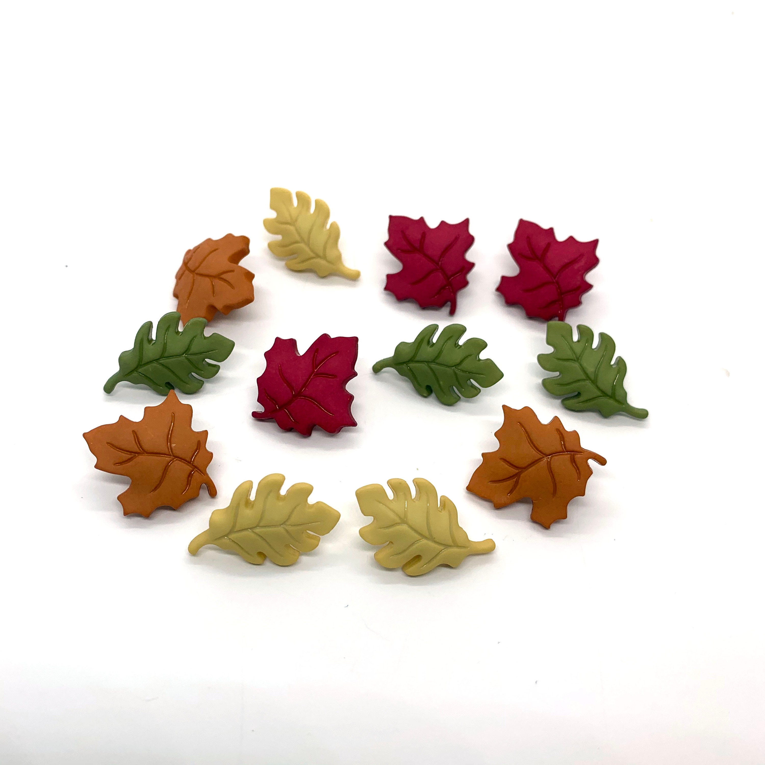 Fall Leaves Buttons Galore Collection Leaf Set of 12 Shank | Etsy